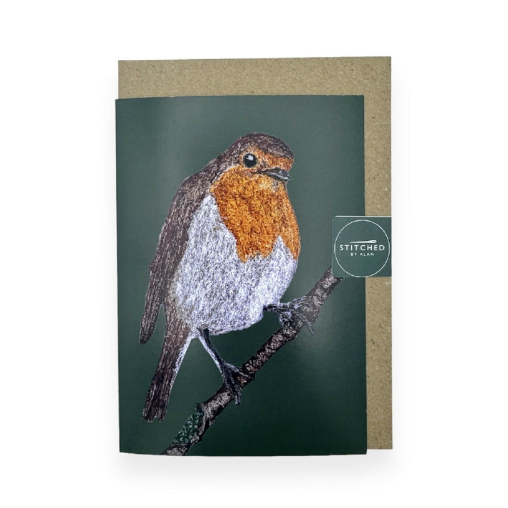 Embroidered Robin Recycled Greetings Card – Craft & Flea